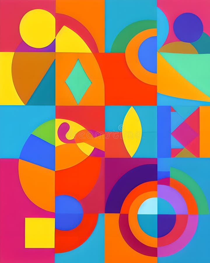 Colourful Abstract Art stock illustration. Illustration of brand ...