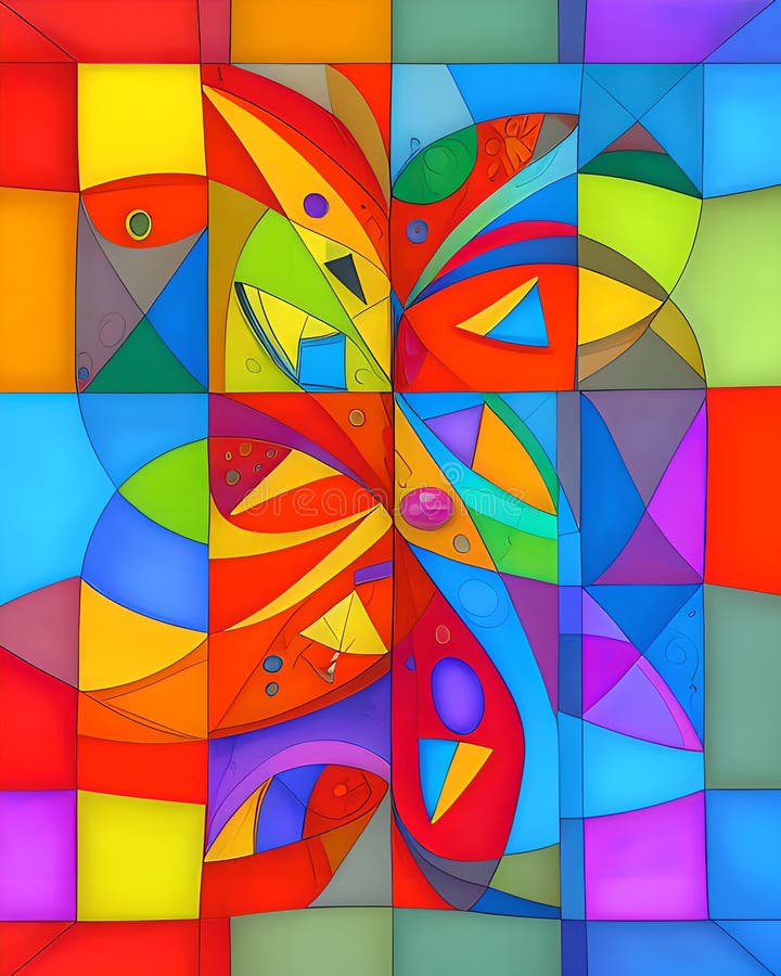 Colourful Abstract Art stock illustration. Illustration of brand ...