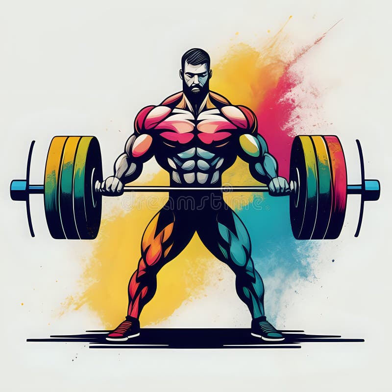 Colourful Abstract Design of a Weight Lifting - Generated by Ai Stock ...