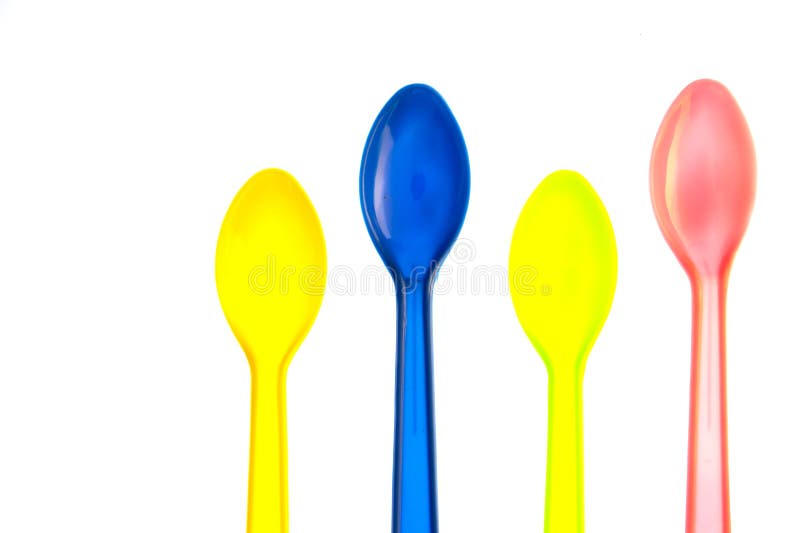 Colourful Abstract Kitchen Utensils Plastic Spoon Backgrounds Stock ...