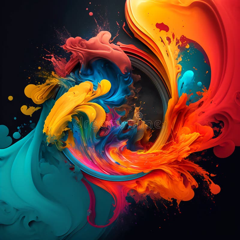Colourful Abstract Paint Splash Stock Illustration - Illustration of ...