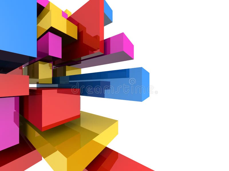 Colourful Abstract Square Block Background Stock Illustration ...