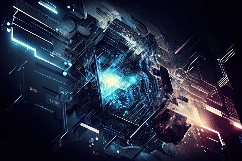Colourful Abstract Technology Background Generative AI Illustration ...