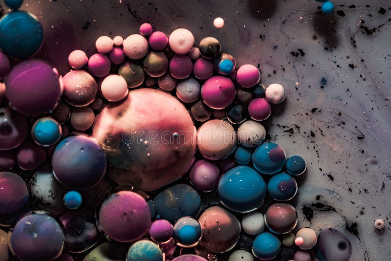 Colourful Acrylic Bubbles.Abstract Ink Design Template Mixed Texture ...