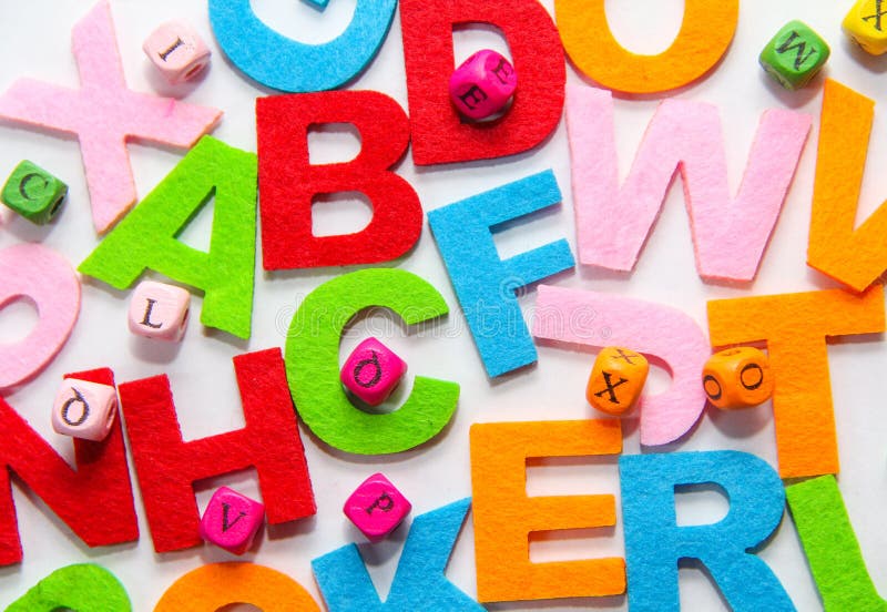 Colourful Alphabet on White Background Stock Image - Image of drawing ...