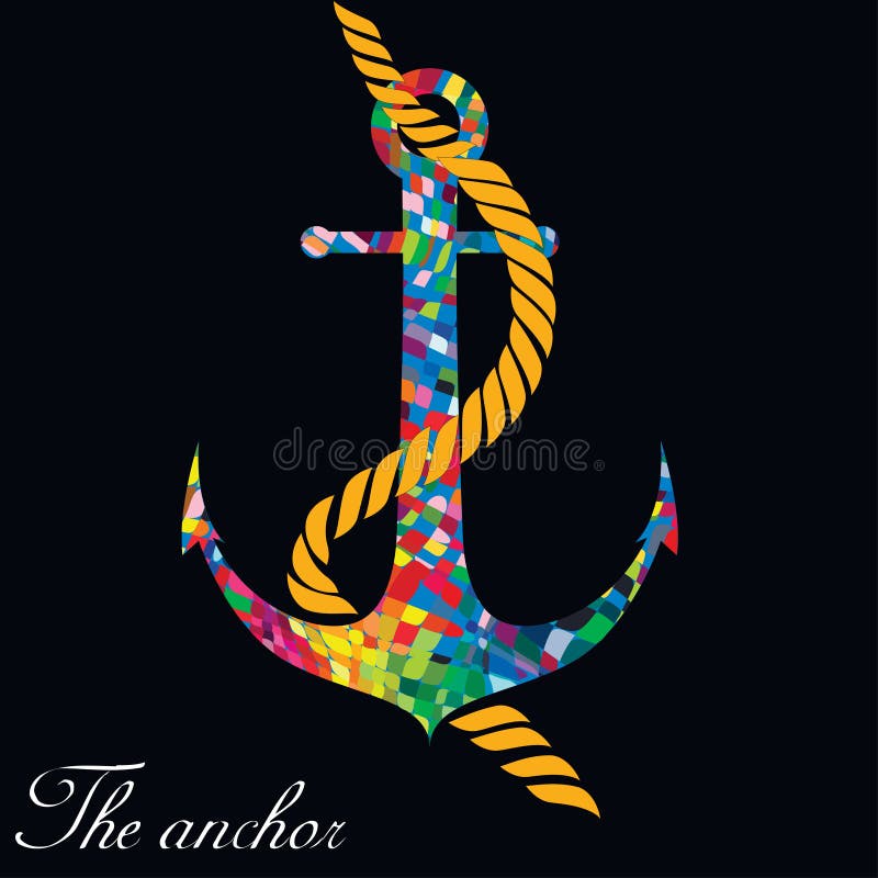 Colourful Anchor on the Black Background. Vector Stock Vector ...