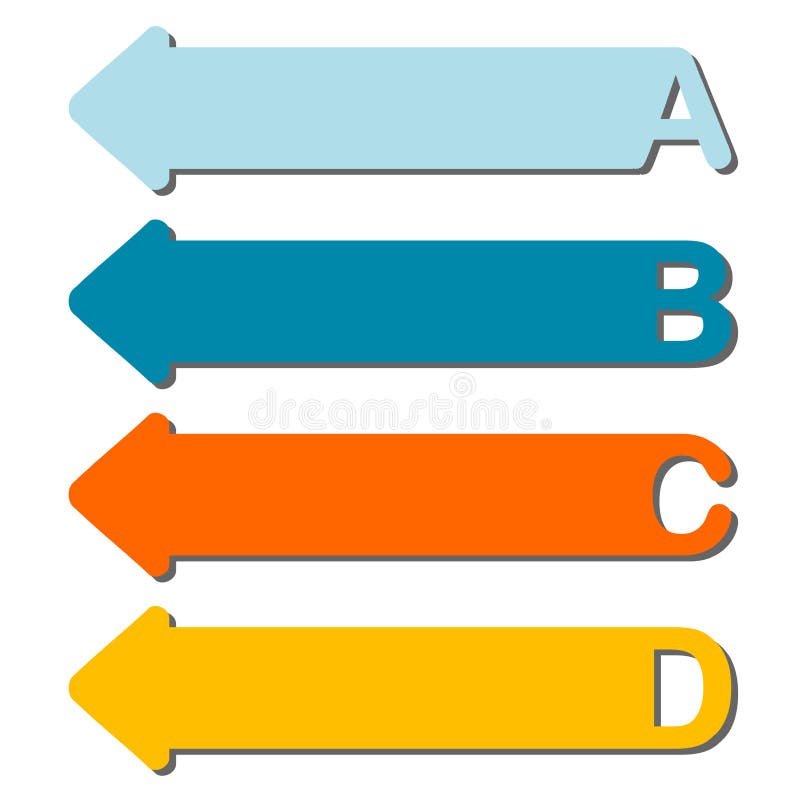 Arrow Icon Set with Alphabet Letters, Web Infogra Stock Vector ...