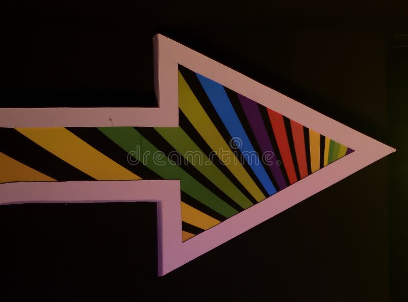 Colourful Arrow Mark - with White Border in Black Background Stock ...