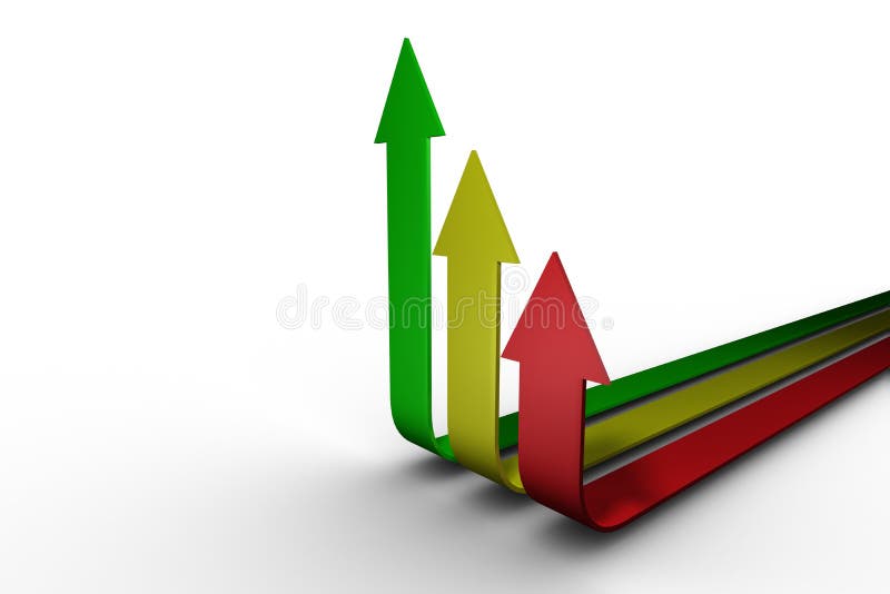 Colourful Arrows Pointing Up Stock Illustration - Illustration of ...