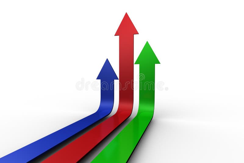 Colourful Arrows Pointing Up Stock Illustration - Illustration of ...