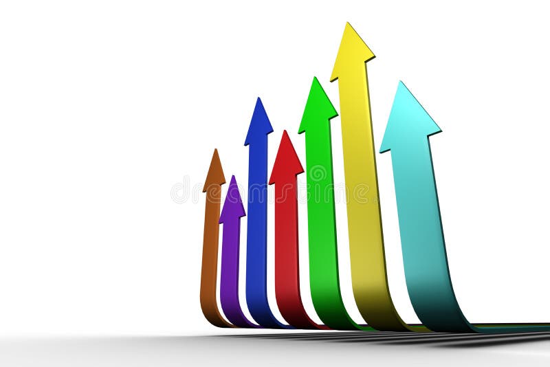 Colourful Arrows Pointing Up Stock Illustration - Illustration of ...