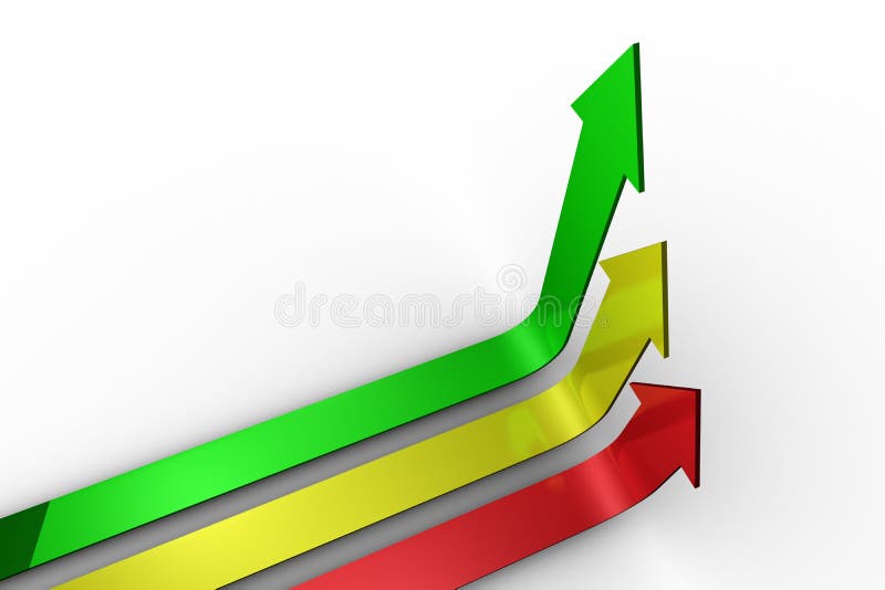 Colourful Arrows Pointing Up Stock Illustration - Illustration of ...