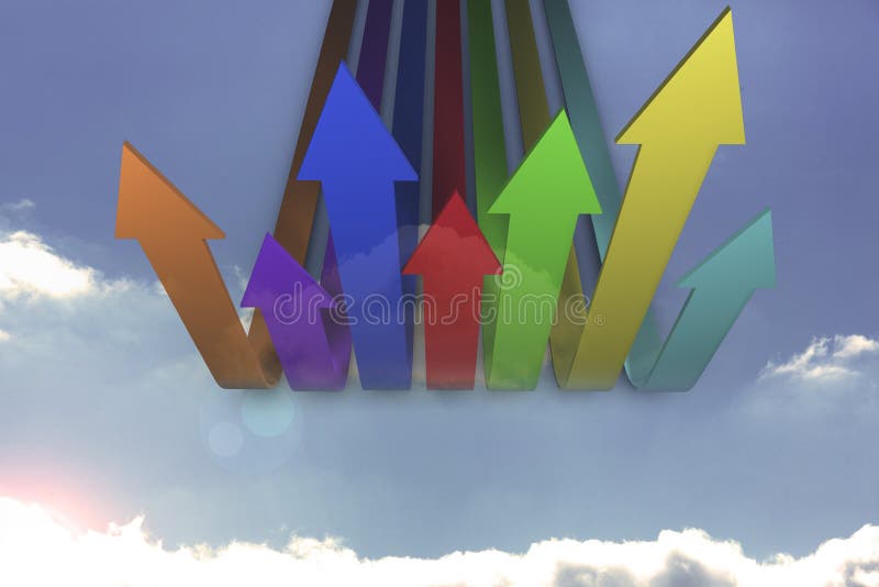 Colourful Arrows Pointing Up Stock Illustration - Illustration of ...