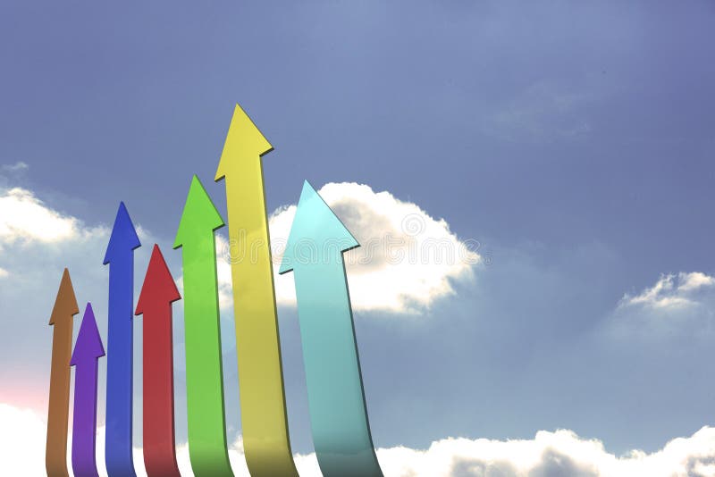 Colourful Arrows Pointing Up Stock Illustration - Illustration of ...