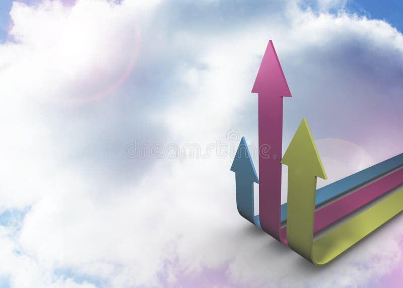 Colourful Arrows Pointing Up Stock Illustration - Illustration of ...