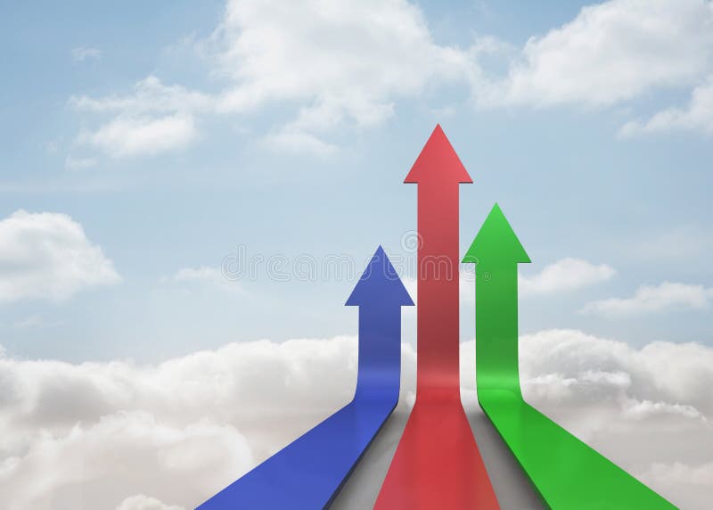 Colourful Arrows Pointing Up Stock Illustration - Illustration of ...