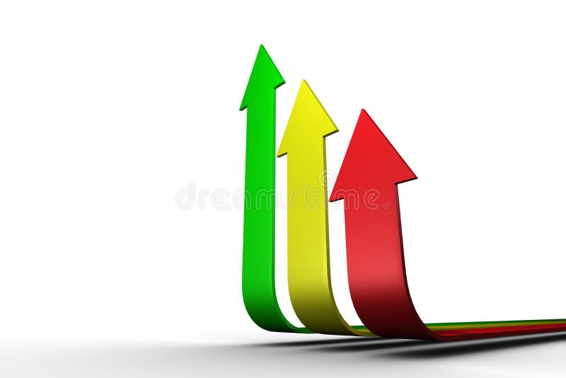 Colourful Arrows Pointing Up Stock Illustration - Illustration of ...
