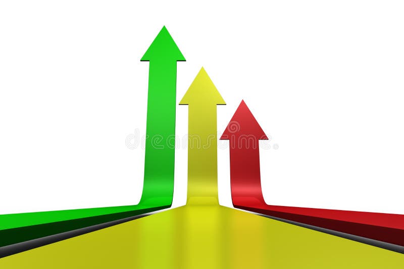 Colourful Arrows Pointing Up Stock Illustration - Illustration of ...