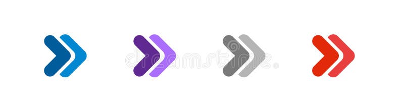 Colourful Modern Arrows Set Isolated on White Background. UI and Web ...