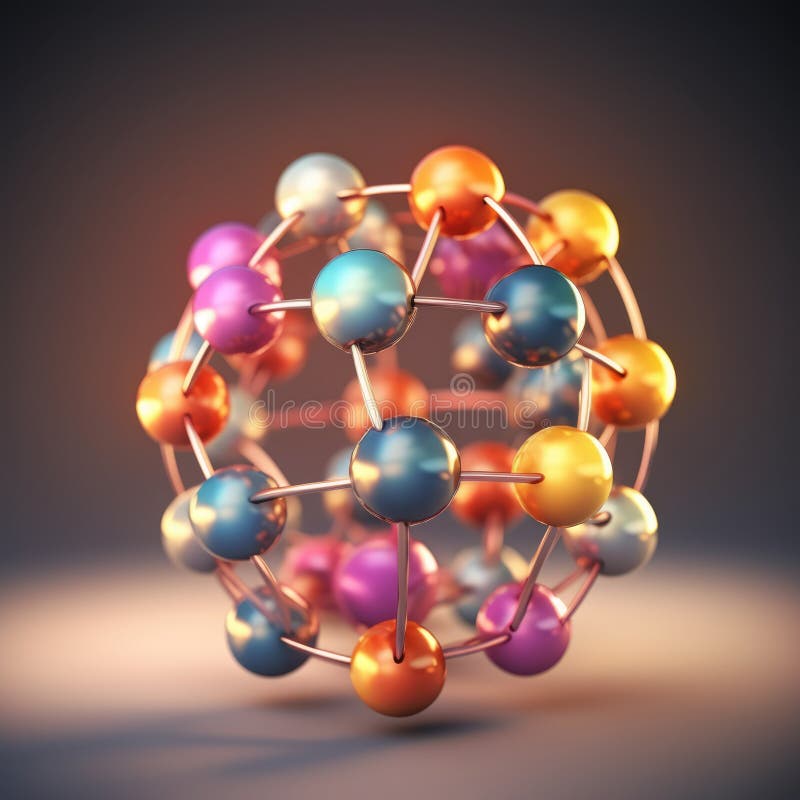 Colourful Atoms Forming Molecular Structure, Created Using Generative ...