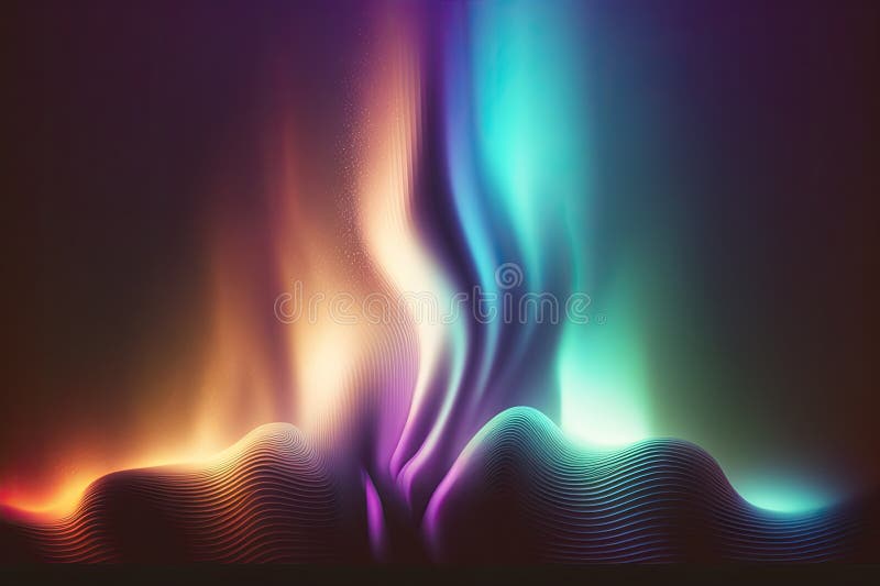 Colourful Aura Waves and Modern Abstract Lines Stock Image - Image of ...