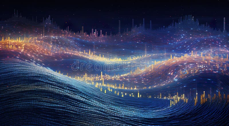 Colourful Background with Communication and Technology Pattern ...