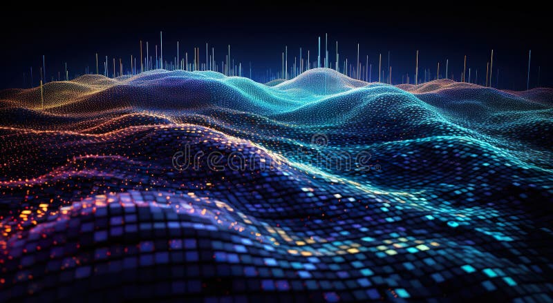 Colourful Background with Communication and Technology Pattern ...