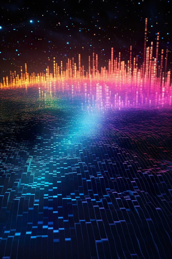 Colourful Background with Communication and Technology Pattern ...