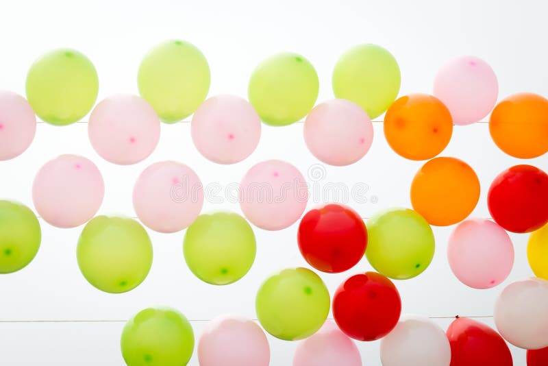 Colourful Balloons on a White Background Stock Image - Image of ...