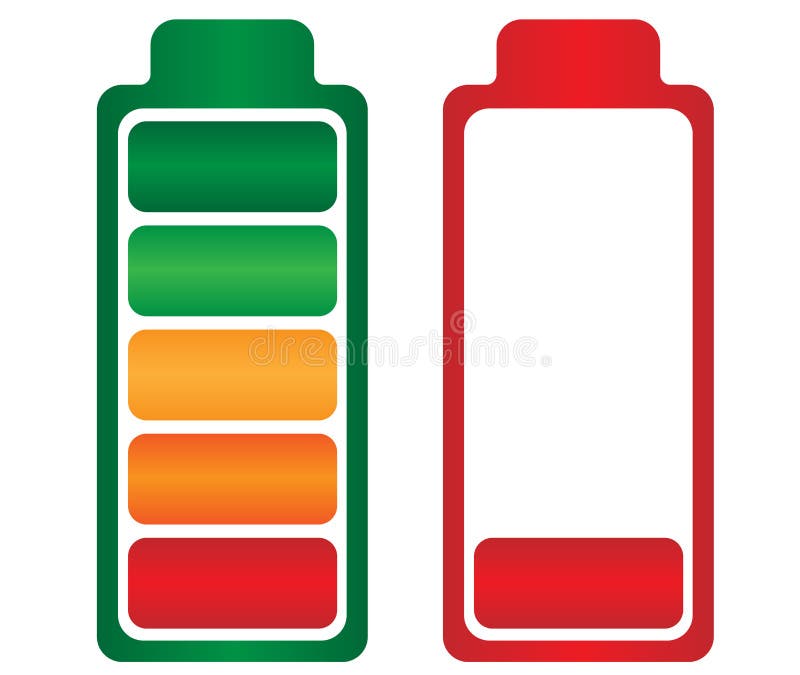 Colourful Battery Cells, Full and Empty, Set, Vector Illustration Stock ... Colourful Battery Cells, Full and Empty, Set, Vector Illustration Stock ...