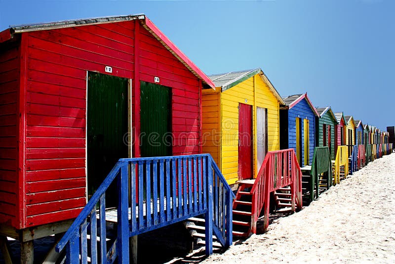 Colourful Beach Huts stock photo. Image of sand, destination - 4260656