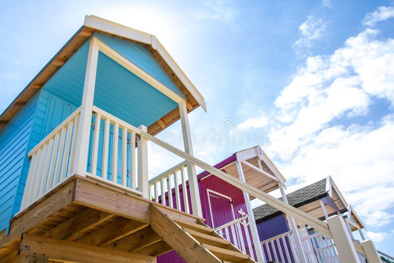 Colourful Beach Huts stock image. Image of england, kingdom - 96269399