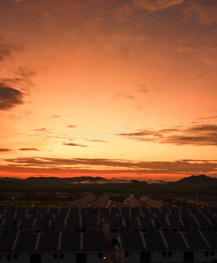 Colourful and Beautiful Sunrise Over the City Stock Photo - Image of ...