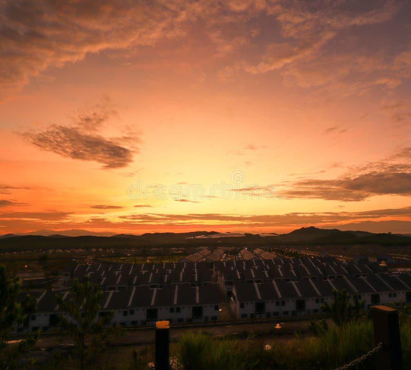 Colourful and Beautiful Sunrise Over the City Stock Photo - Image of ...