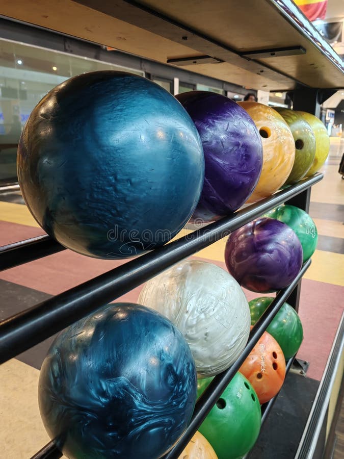 Colourful of Bowling Ball at a Rack Stock Photo - Image of rack ...