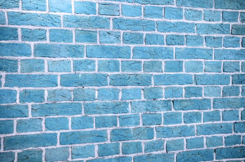 Detailed Light Blue Brick Wall, Background Texture Stock Photo - Image ...