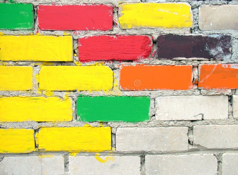 Colourful bricks wall stock photo. Image of white, background - 111912