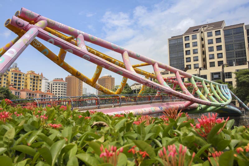 A colourful bridge stock image. Image of asia, night - 52988741