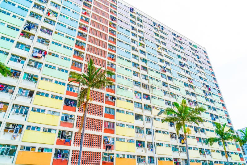 Colourful Building in Hong Kong Stock Photo - Image of downtown, office ...
