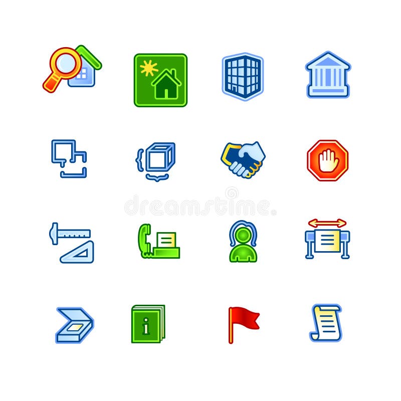 Colourful building icons stock vector. Illustration of hand - 2903887