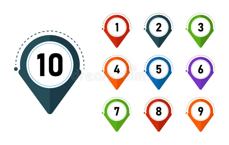 Colourful Bullet Point Set Design Template Stock Vector - Illustration ...