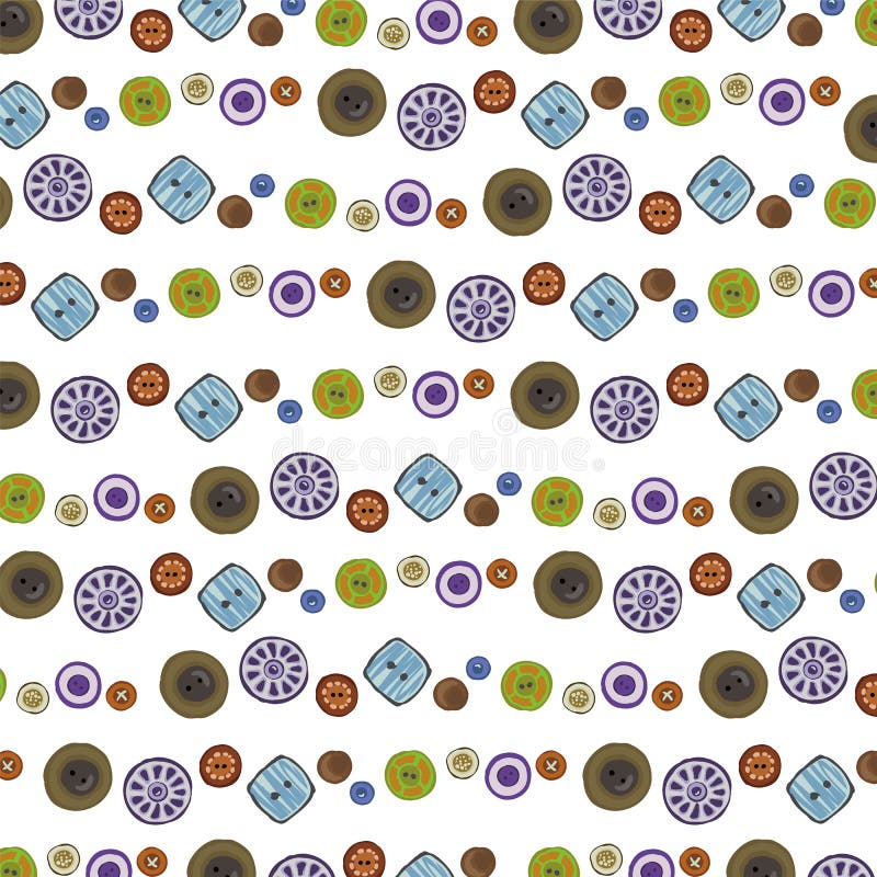 Colourful Button Patterns Background. Stock Vector - Illustration of ...