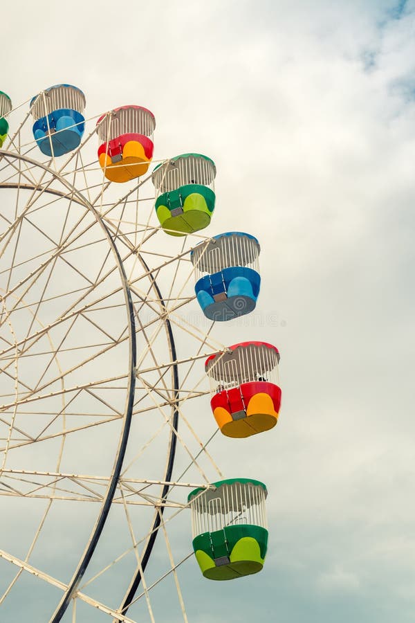 Colourful Cabins of City Panoramic Wheel Stock Image - Image of ...
