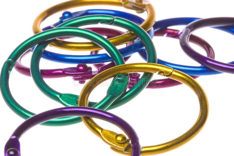 Colourful Card Rings Macro Isolated Stock Image - Image of rings ...