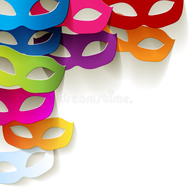 Carnival Paper Masks Edge Multi Colored Stock Vector - Illustration of ...