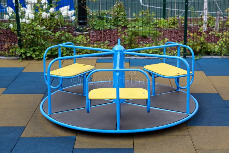 Colourful Carousel for Children on Outdoor Playground Stock Photo ...
