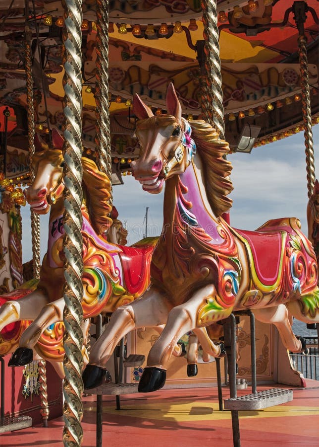 Colourful Carousel Horses stock photo. Image of happy - 41362876
