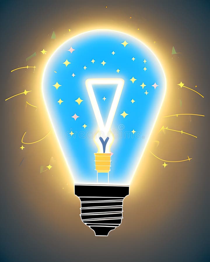 Colourful Cartoon Lightbulb Background Stock Illustration ...