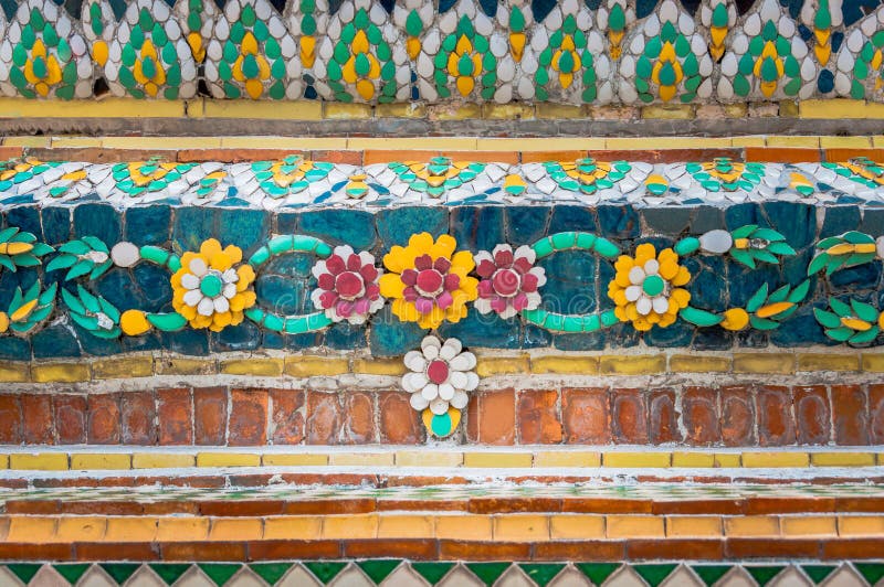 Colourful Ceramic Mosaics in Flower Patterns Stock Photo - Image of ...