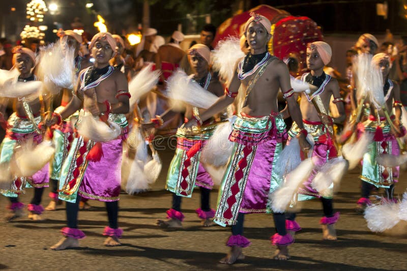 Colourful Chamara Dancers Perform during the Esala Perahera in Kandy ...